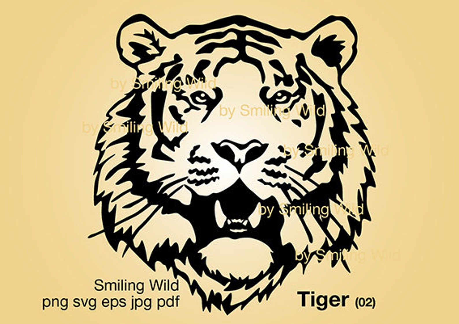 Tiger head svg clipart vector graphic file animal head svg | Etsy