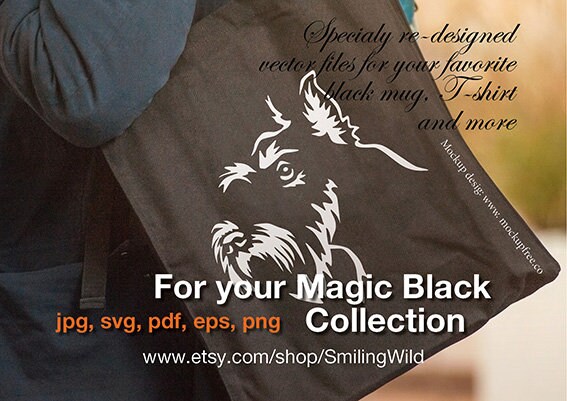 Schnauzer Miniature Dog Svg Clipart White Print on Black - Etsy