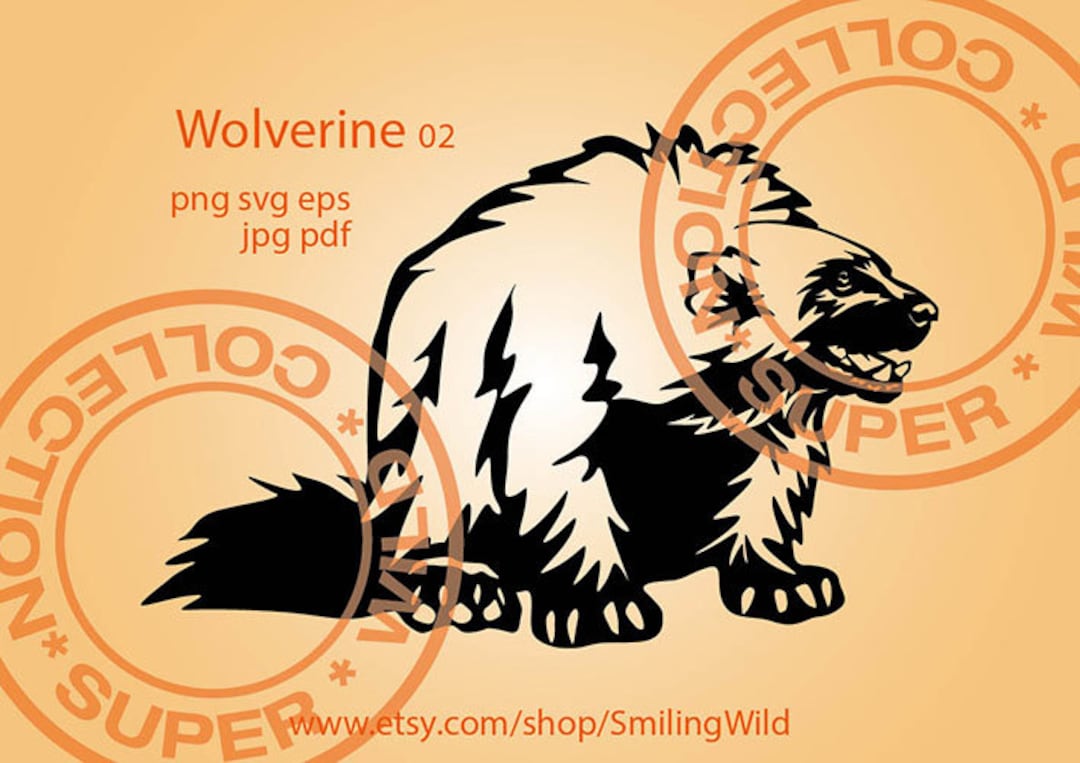 Wolverine Svg Clipart Vector Graphic Art Wild Animal Svg Cut File ...