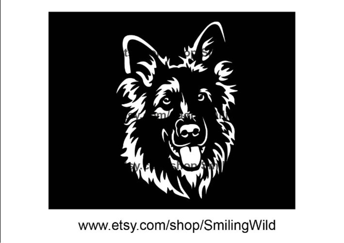 German Shepherd Dog Head Svg Illustration German Shepherd - Etsy