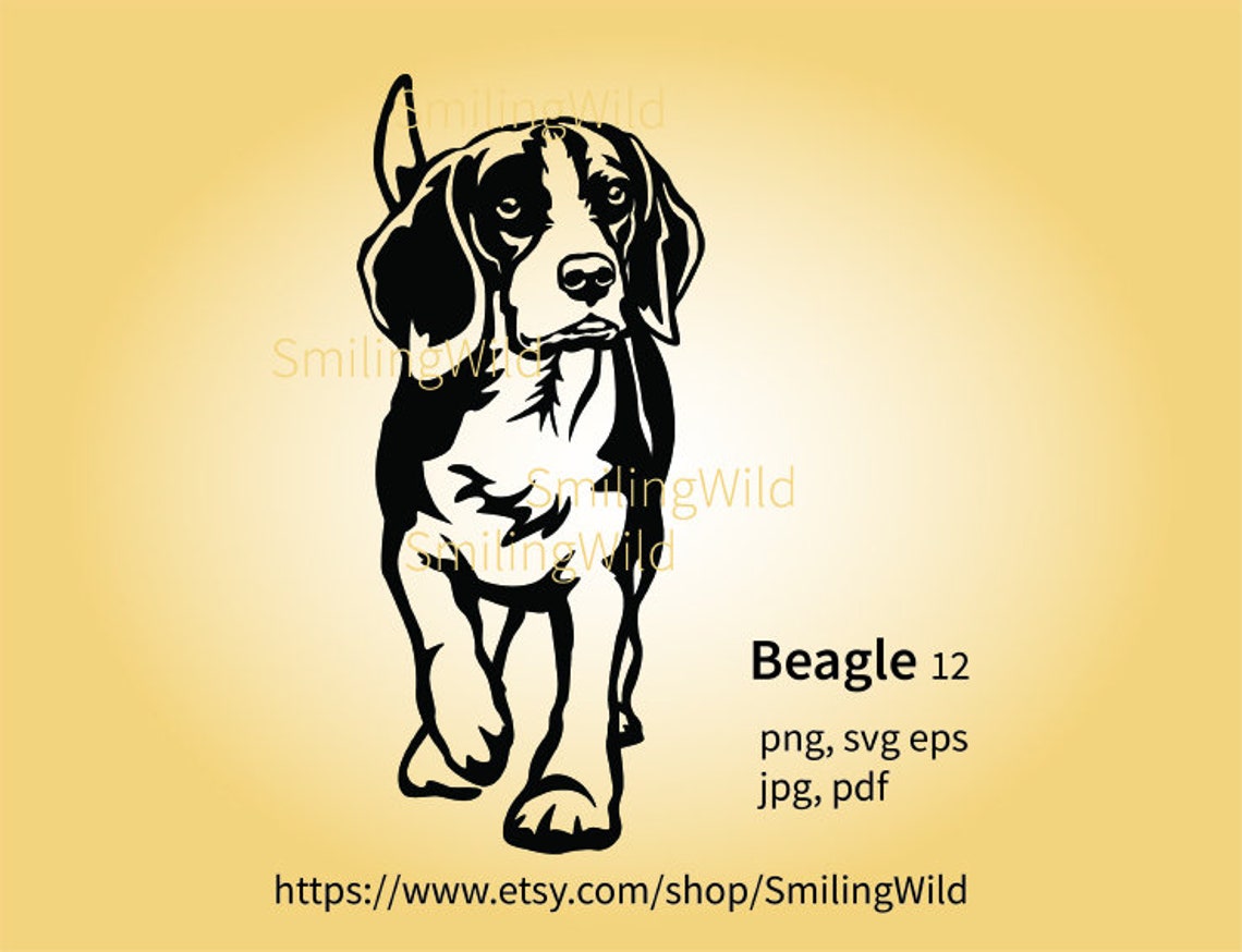 Walking Beagle Dog Svg Vector Graphic Clip Art Design - Etsy