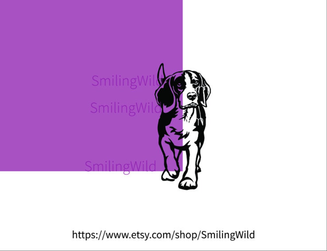 Walking Beagle Dog Svg Vector Graphic Clip Art Design - Etsy