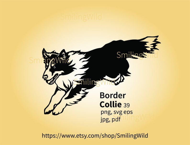 Border Collie Svg Jumping Dog Cut File Digital Cuttable Border - Etsy