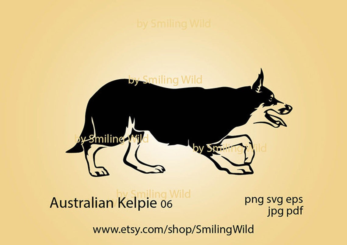 Australian Kelpie Svg Herding Dog Vector Graphic File Working - Etsy