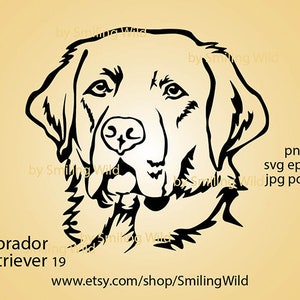 Labrador Retriever Clipart Svg Vector Graphic Art Lab Head Portrait Cut ...