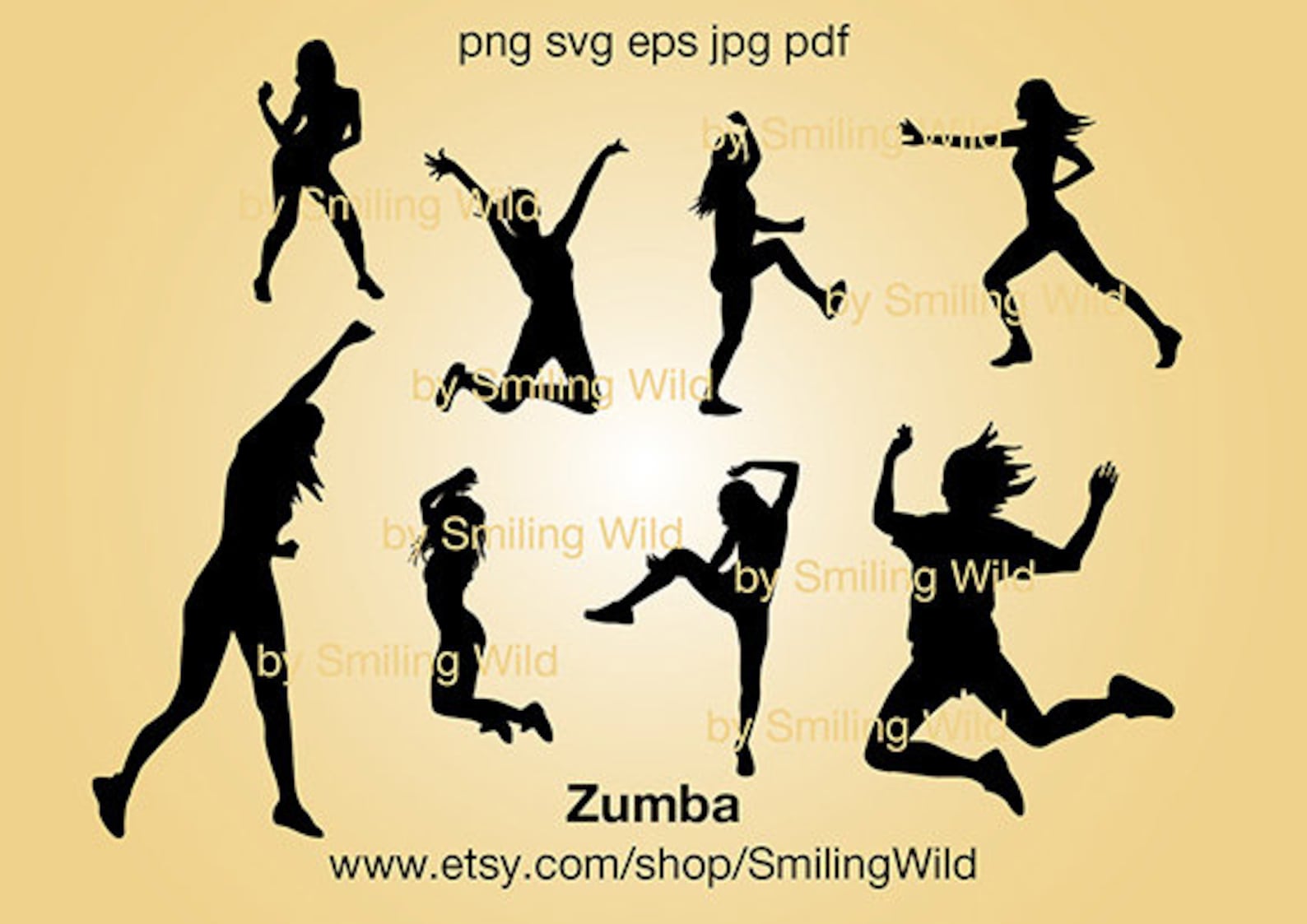 Zumba Dance Svg Cut File Silhouette Jumping Dancing Woman - Etsy