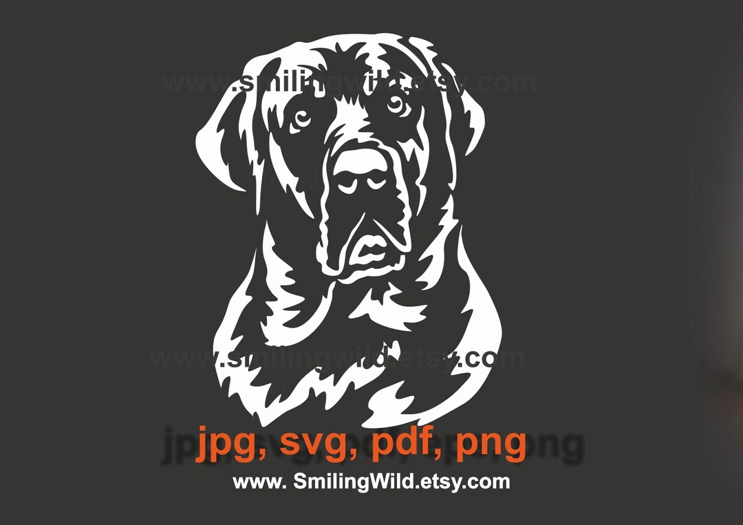 Broholmer Dog Svg White Vector Graphic Clip Art File, Broholmer ...