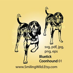 Bluetik Coonhound Svg Vector Graphic Clip Art, Coonhound Dog Cuttable ...
