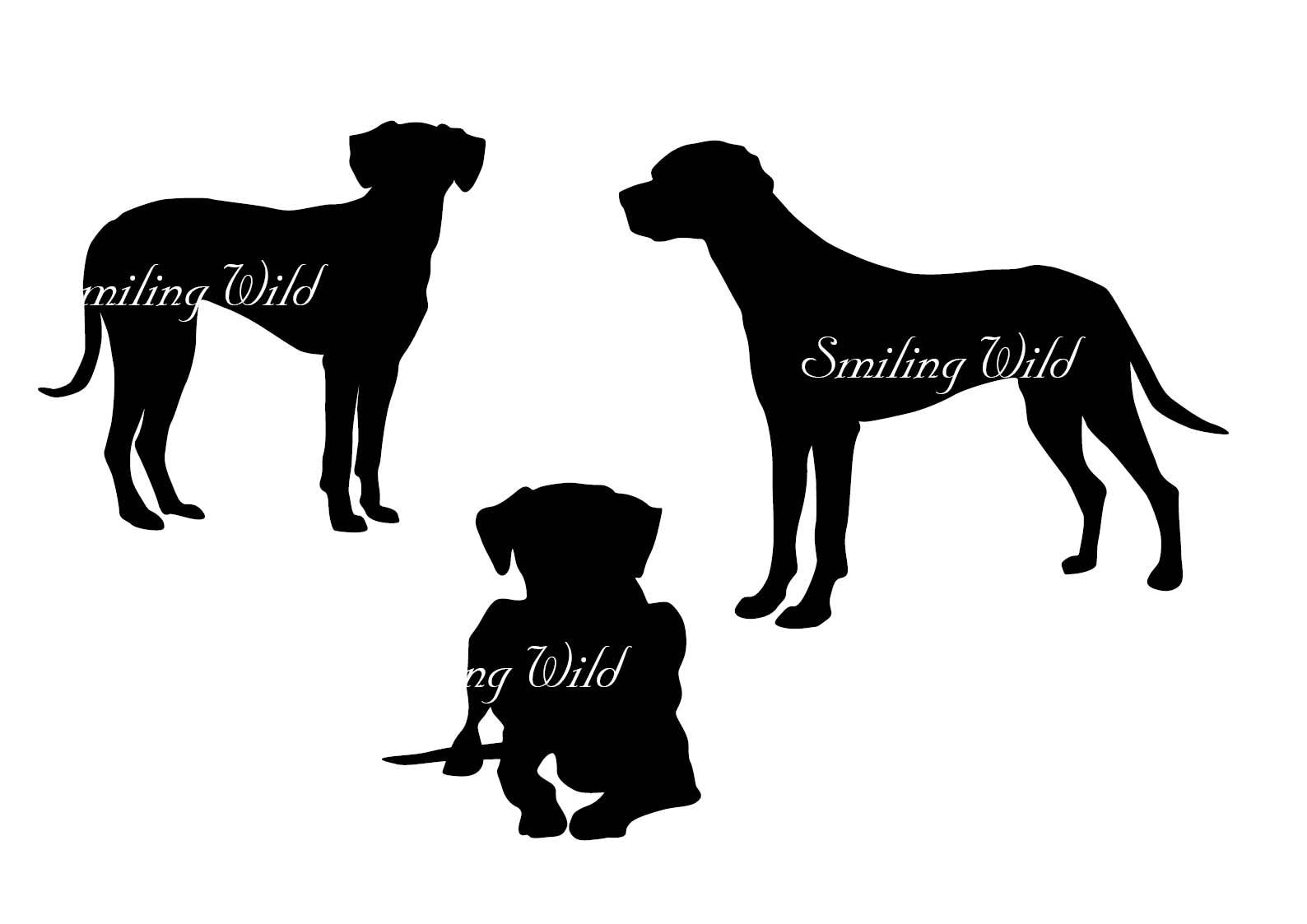 Rhodesian Ridgeback Dog SVG Silhouette Bundle, Vector Graphic (digital ...