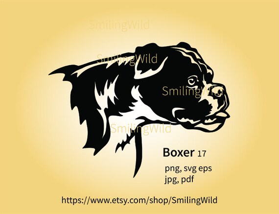 Boxer Dog Breed Svg Boxer Face Vector Graphic Art Logo - Etsy