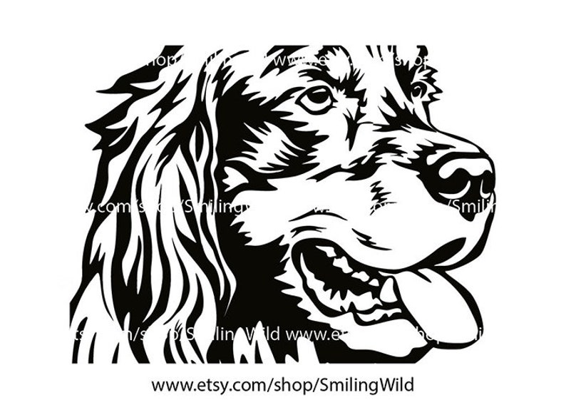 Gordon Setter Svg Clipart /03/ Vector Graphic Portrait Hunting - Etsy