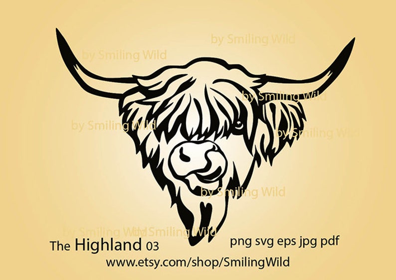 Highland Svg Vector Graphic Head /03/ Portrait Scottish - Etsy