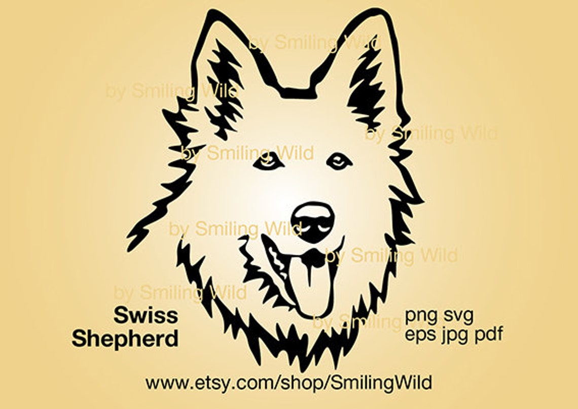 White Swiss Shepherd Svg Berger Blanc Suisse Swiss Shepherd | Etsy