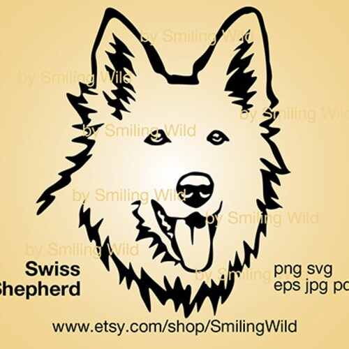 Running White Swiss Shepherd Dog Svg Vector Graphic Art Berger - Etsy