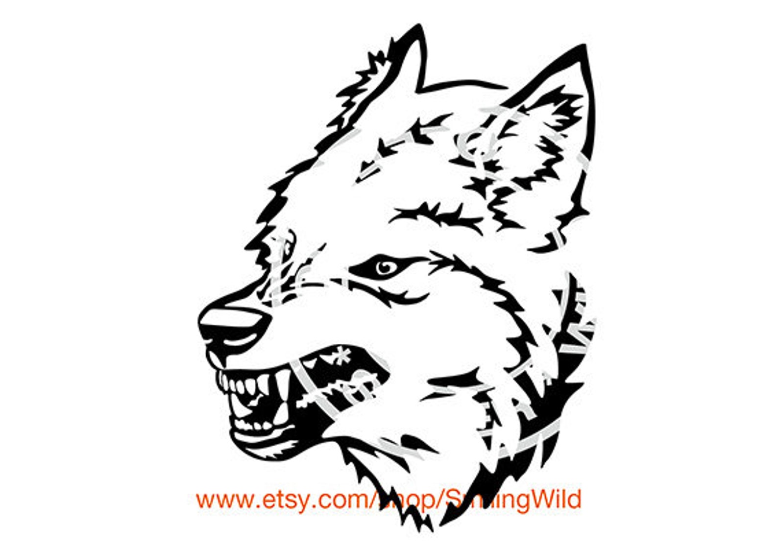 Angry Wolf Svg Clipart Cut File Cuttable Wolf Face Head | Etsy