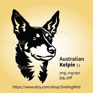 Australian Kelpie Dog Svg Vector Graphic Icon Illustration, Kelpie ...