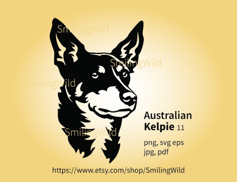 Australian Kelpie Dog Svg Vector Graphic Icon Illustration - Etsy