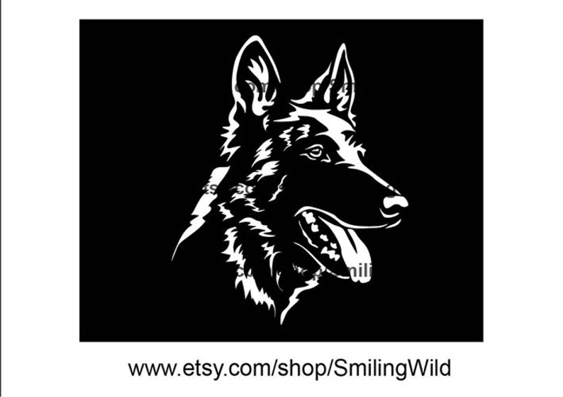 Dutch Shepherd Svg Dog Face White Vector File Portrait Dog | Etsy