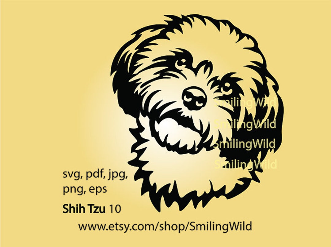 Shih Tzu Svg Head Tilt Cricut Design, Shih Tzu Vector Graphic Art Dog ...