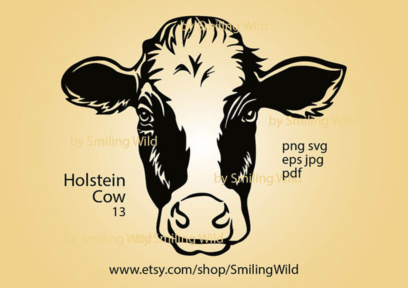 Holstein Cow Head Svg /03/ Cattle Vector Graphic Art Holstein | Etsy