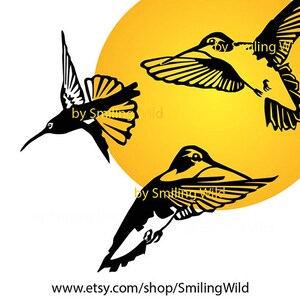 Humming Bird Svg Vector Clip Art Bundle, Humming Bird Cuttable Digital ...