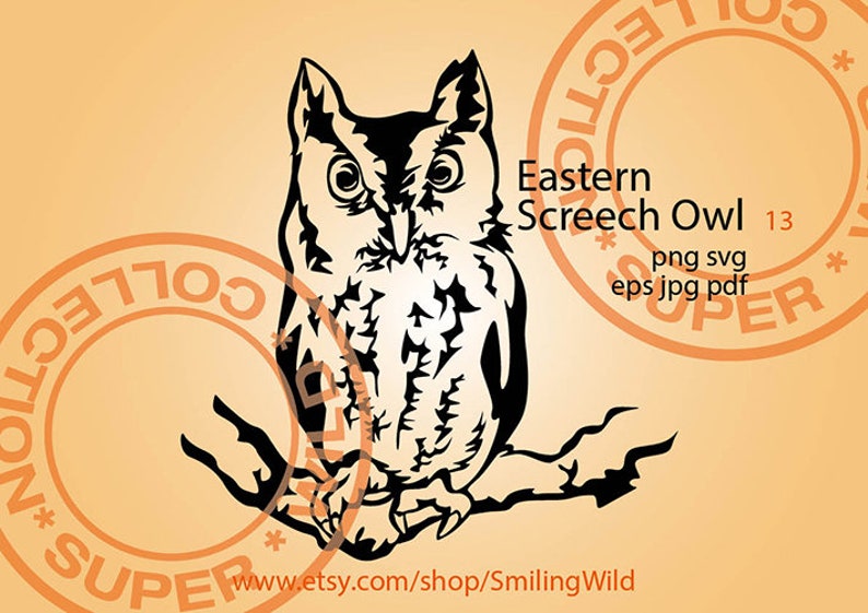 Eastern Screech Owl svg clipart cut file vector graphic art | Etsy