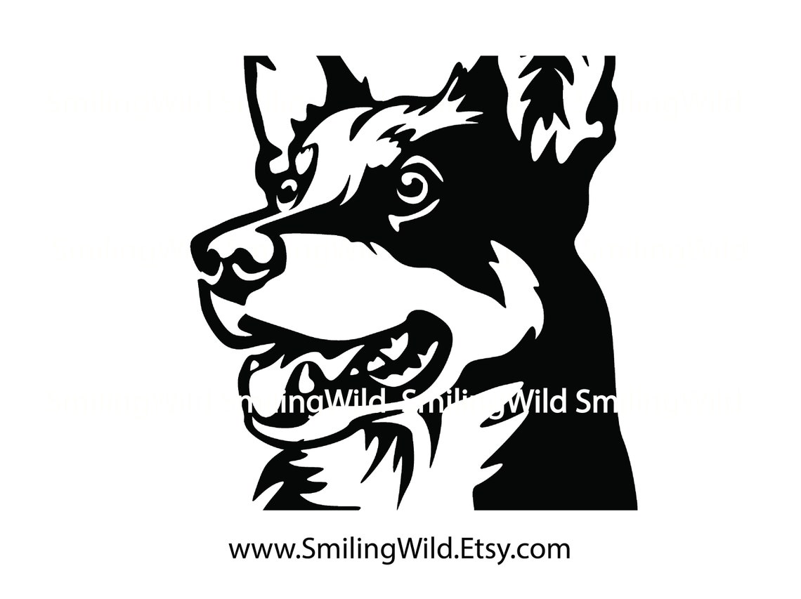 Lying Australian Kelpie Svg Vector Graphic Clip Art, Kelpie Dog Design ...