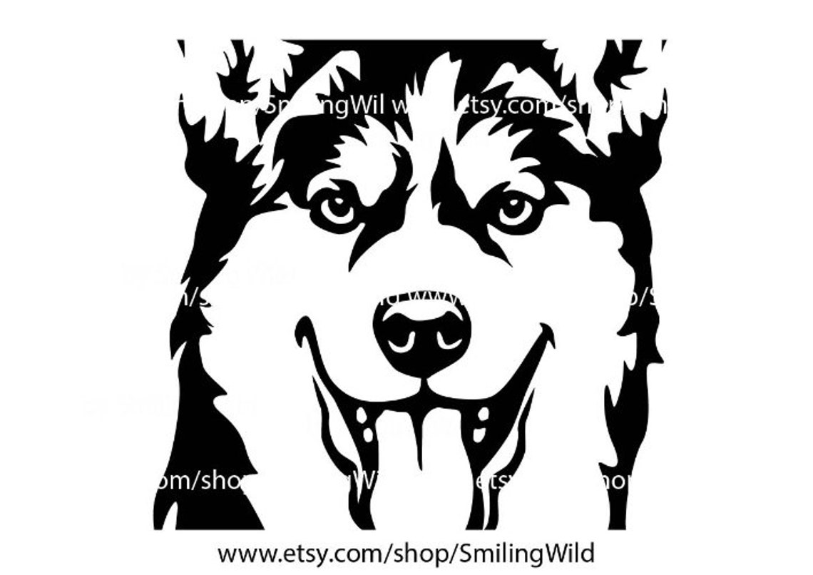 Husky Dog Cut File Face Vector Art Siberian Husky Svg Png - Etsy