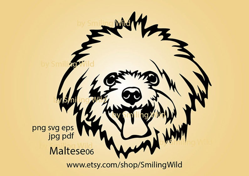 Maltese Dog Svg Vector Portrait Maltese Head Cut File - Etsy Ireland