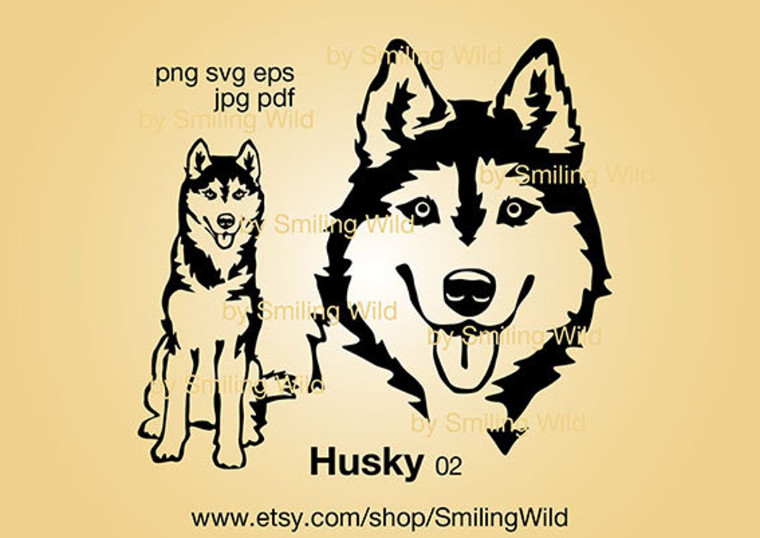 Husky (02) Svg Dog Clipart Cut File Cuttable Husky Vector Graphic Art ...