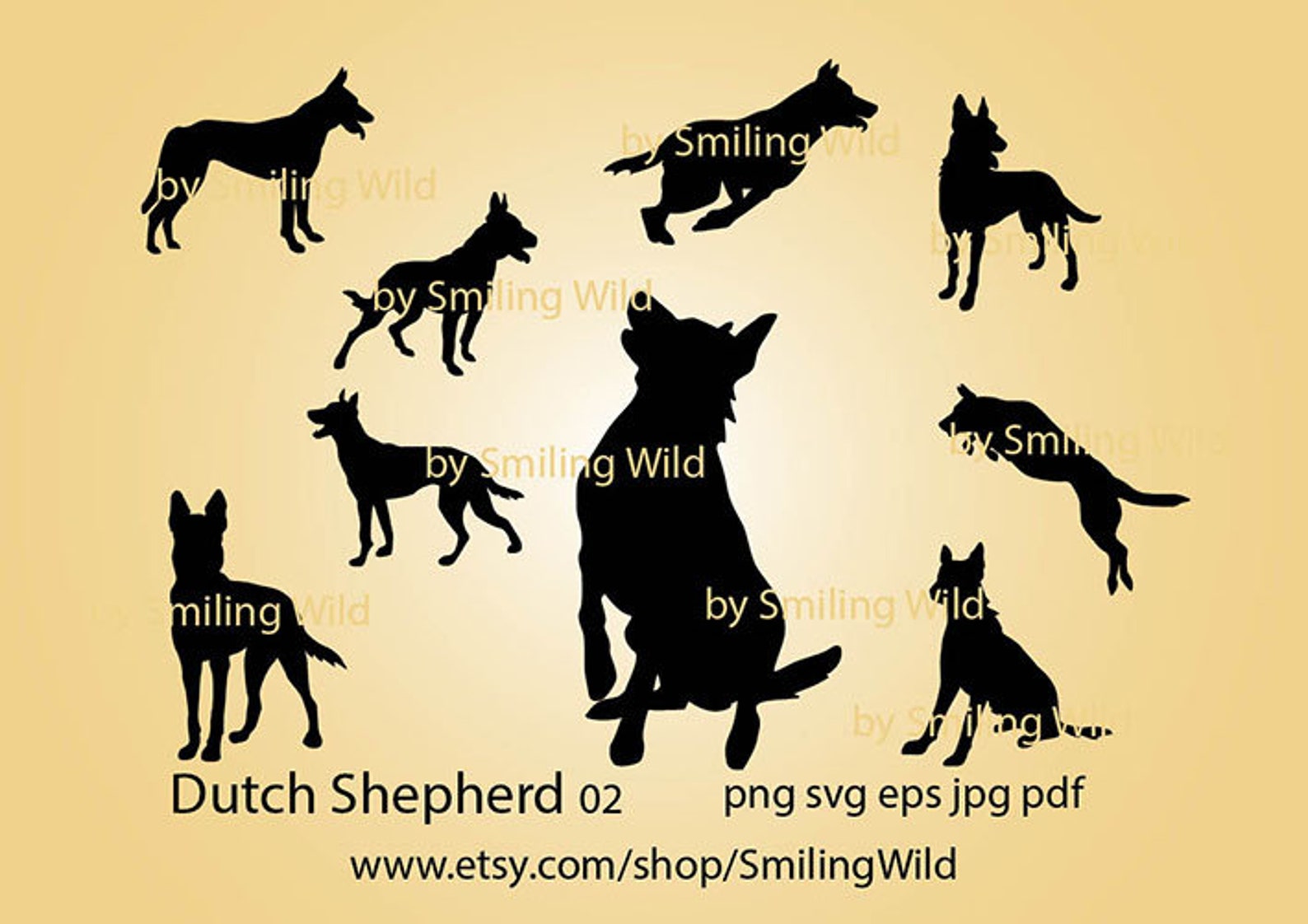 Dutch Shepherd Svg Silhouette Clipart Dog Vector Graphic Art | Etsy