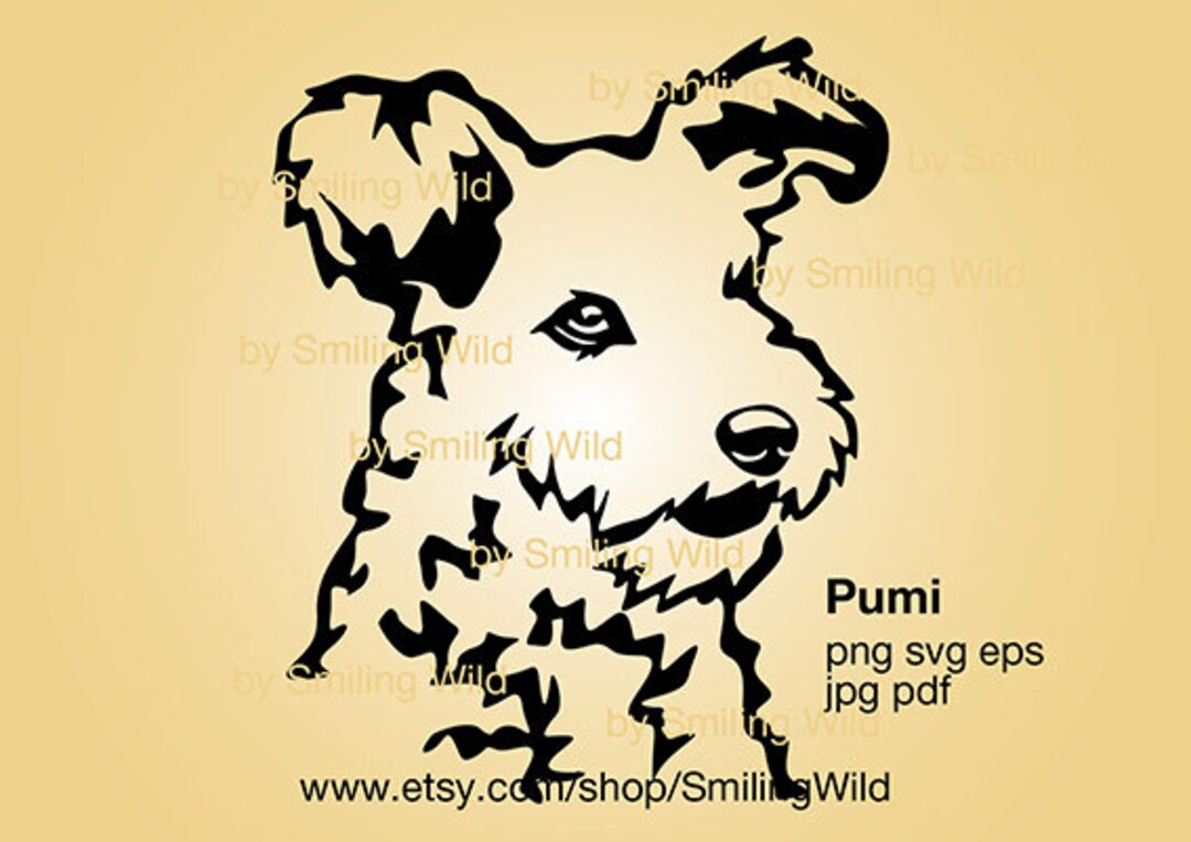 Pumi Svg Cut File Cricut Portrait Pumi Dog Vector Graphic Art Head ...