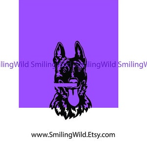 Smiling Dutch Shepherd Svg Dog Face Cuttable Vector Graphic - Etsy