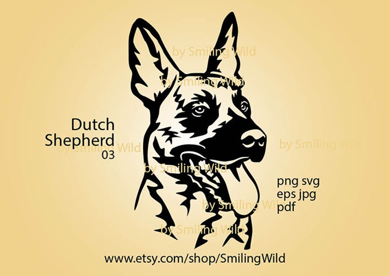 Dutch Shepherd Svg Portrait Dog Head Clipart Dutch Shepherd | Etsy
