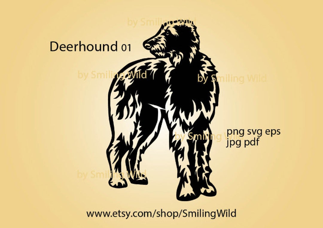 Deerhound Svg Dog Vector Graphic Clip Art Deerhound Cut File - Etsy