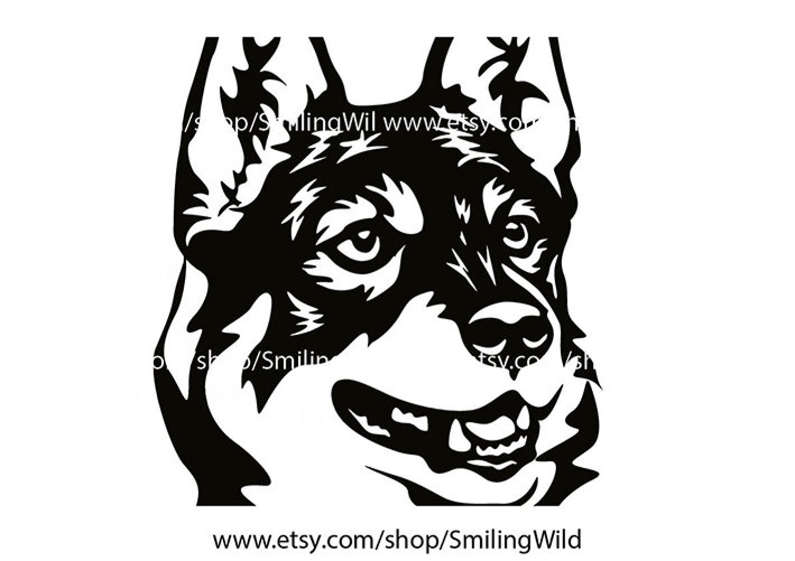 Jämthund Svg Swedish Elkhound Vector Garphic Art Dog Head | Etsy