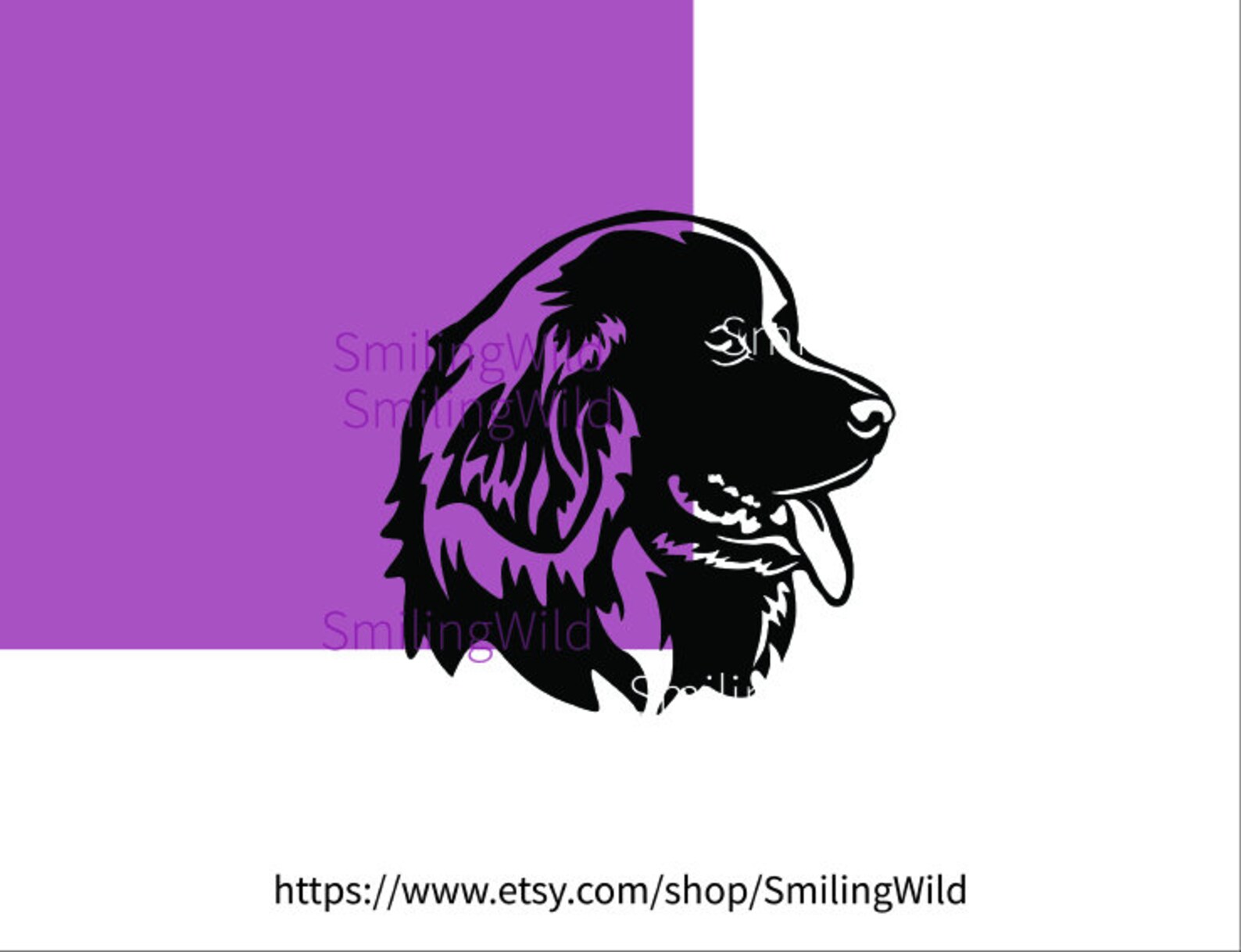 Newfoundland Dog Svg Cricut Portrait Vector Graphic Art | Etsy
