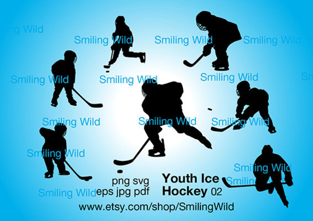 Ice Hockey Children Svg Silhouette Clipart Vector Graphic Art Youth Ice ...