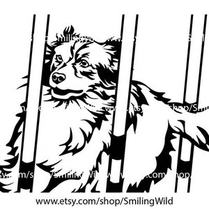 Australian Shepherd Svg Dog Agility Poles Vector Art File Clipart ...