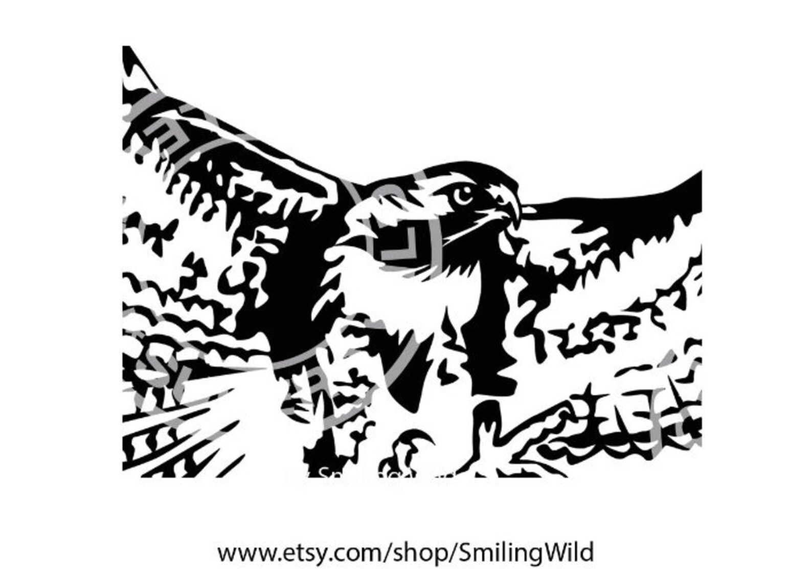 Red Tailed Hawk Svg Flying Bird of Prey Clipart Cut File - Etsy