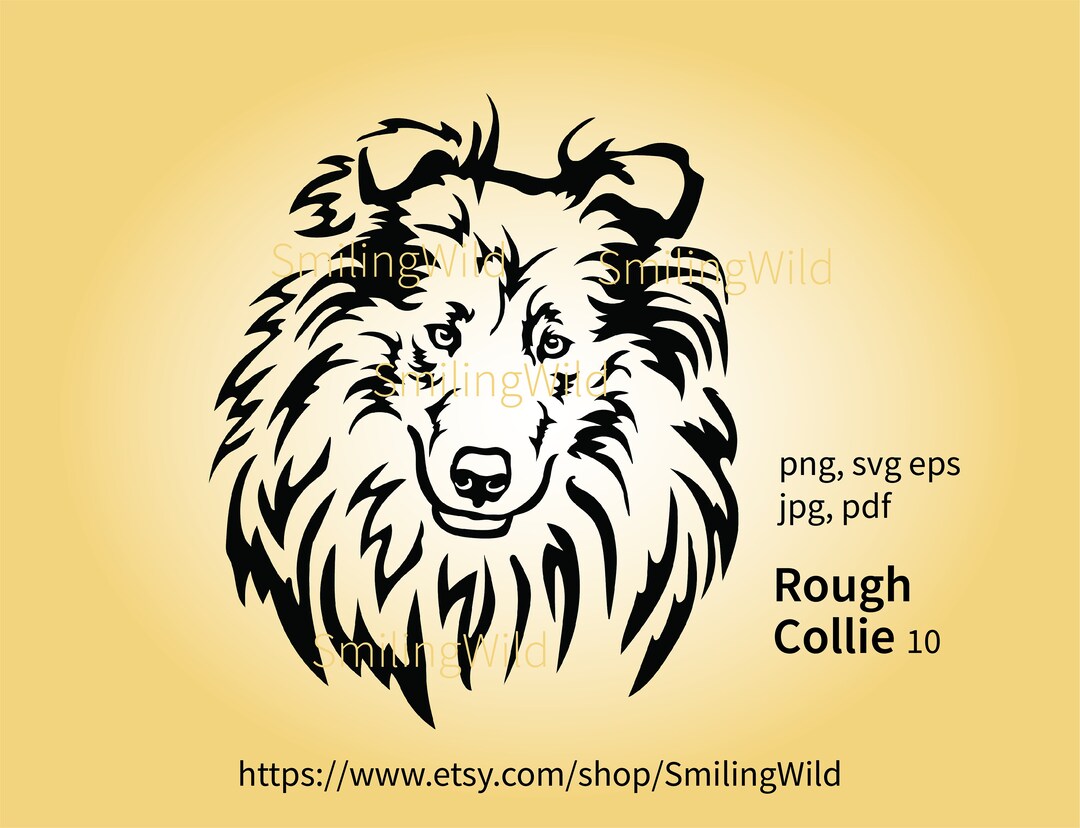 Rough Collie Dog Svg Vector Graphic Clip Art File, Rough Collie ...