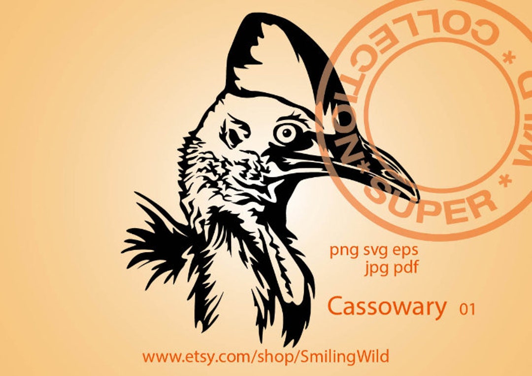 Cassowary Svg, Australian Animal Birds Vector Graphic Art, Cut File ...