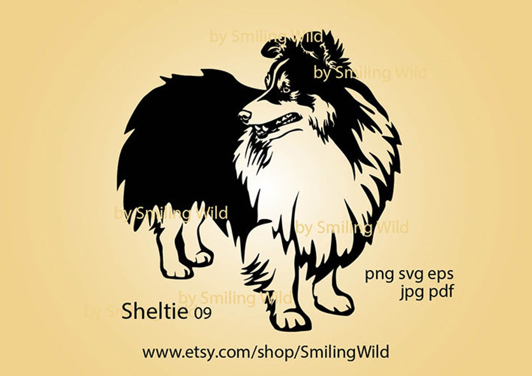Sheltie Svg Cut File, Dog Clipart Vector Graphic Art, Sheltie Laser ...