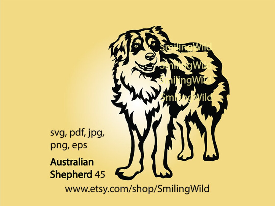Merle Australian Shepherd Dog Breed Svg, Aussie Face Clip Art ...