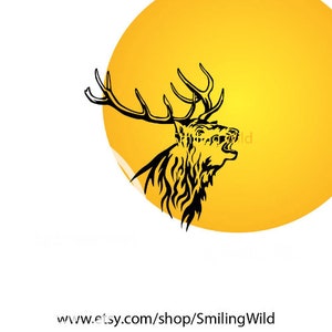 Red Deer Svg Stag Portrait Vector Graphic Art Artwork Elk Logo Head Svg ...
