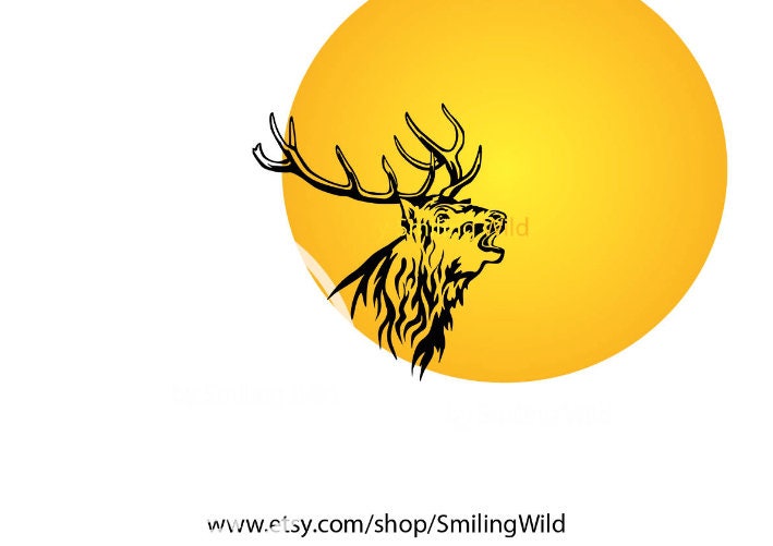 Red Deer Svg Stag Portrait Vector Graphic Art Artwork Elk Logo Head Svg ...