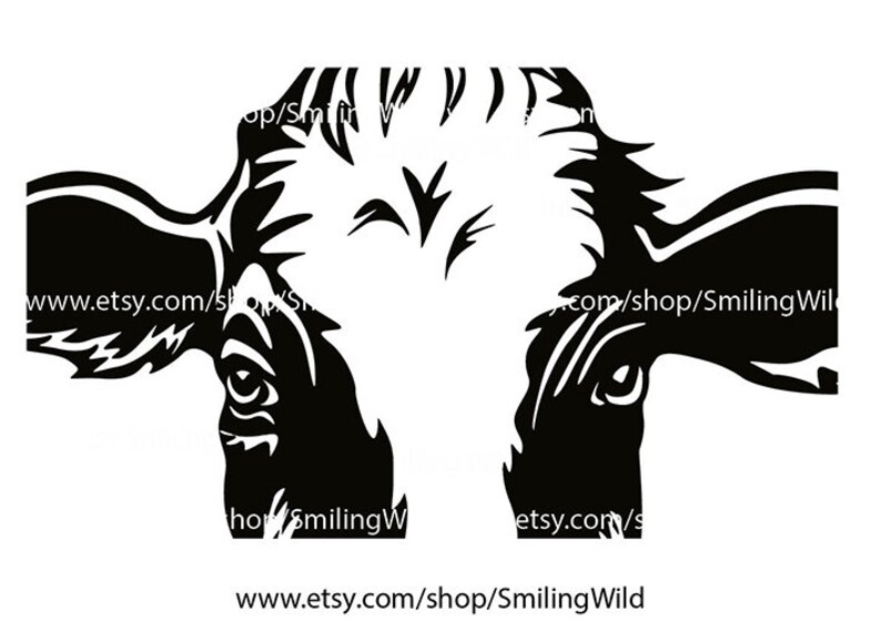 Holstein Cow Head Svg /03/ Cattle Vector Graphic Art Holstein | Etsy