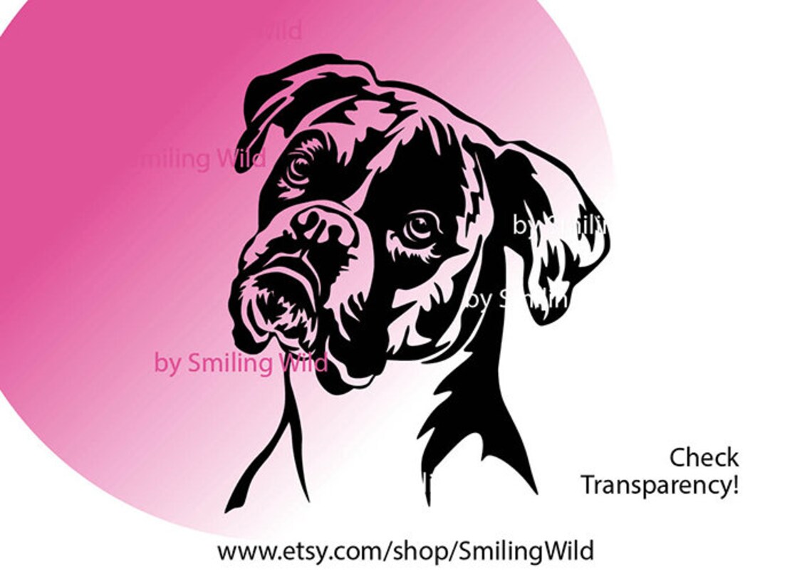 Boxer dog svg portrait vector graphic art boxer png face | Etsy