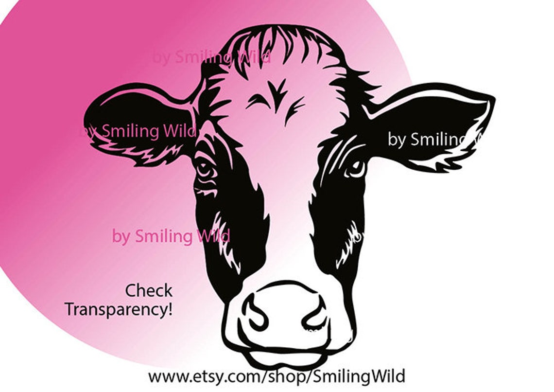 Holstein Cow Head Svg /03/ Cattle Vector Graphic Art Holstein | Etsy