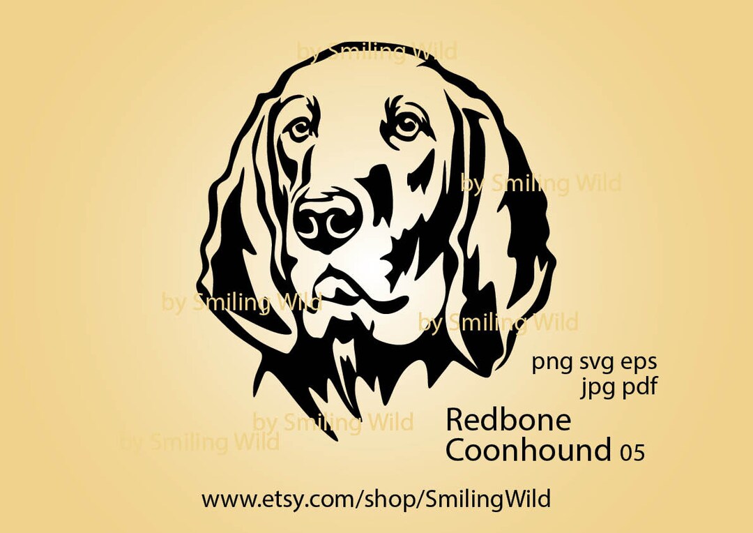 Redbone Coonhound Dog Svg Vector Art Clip Art Redbone - Etsy